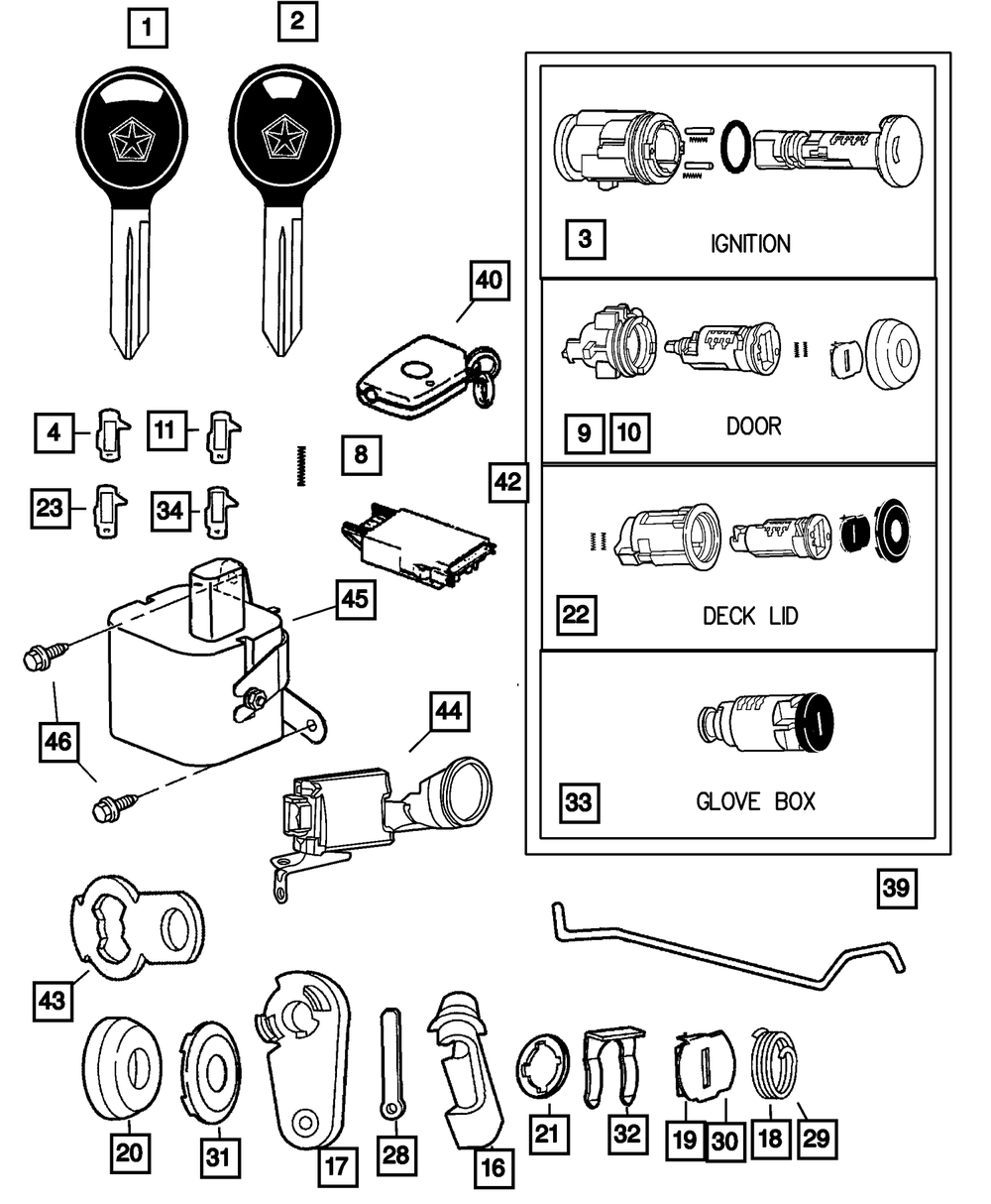 2001-2003 Dodge Neon Master Key 05018496AD | Retail Performance Auto Parts