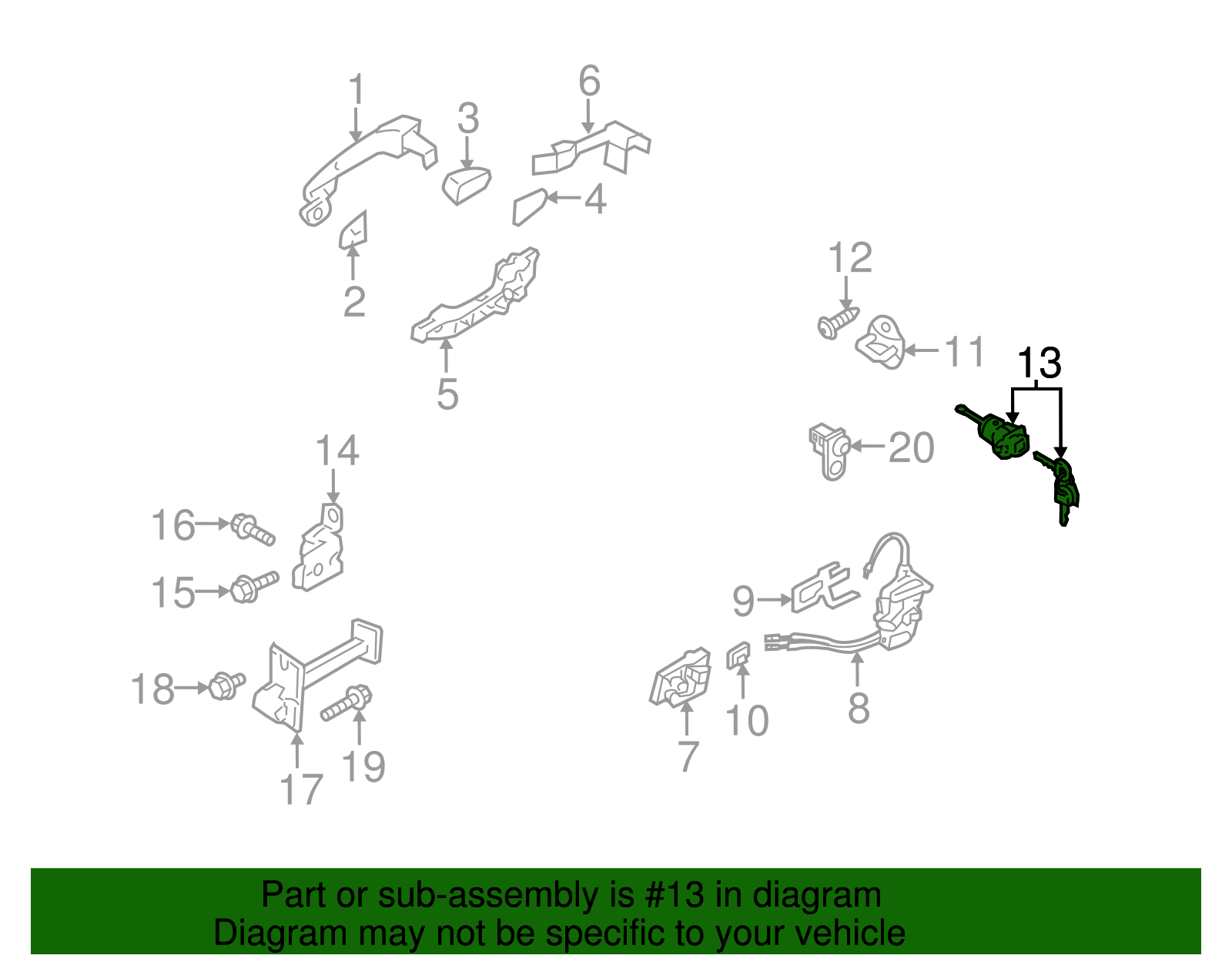 81970-3SA00 - Door Lock Cylinder - 2011-2015 Hyundai Sonata | World OEM ...