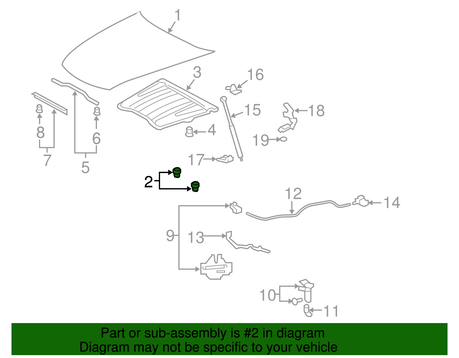 53384-0R030 - Hood Bumper 2010-2025 Lexus | Longo Lexus Parts