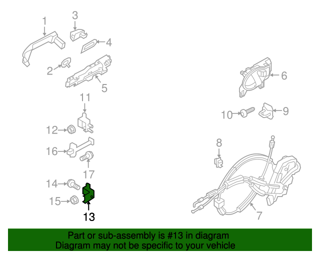 82420-3VA0A - Door Hinge 2014-2019 Nissan Versa Note | AutoNation Parts