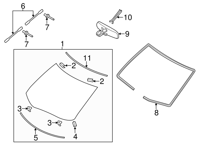 96321-9DJ1A - Mirror Inside 2006-2023 Nissan | Nissan Parts ...