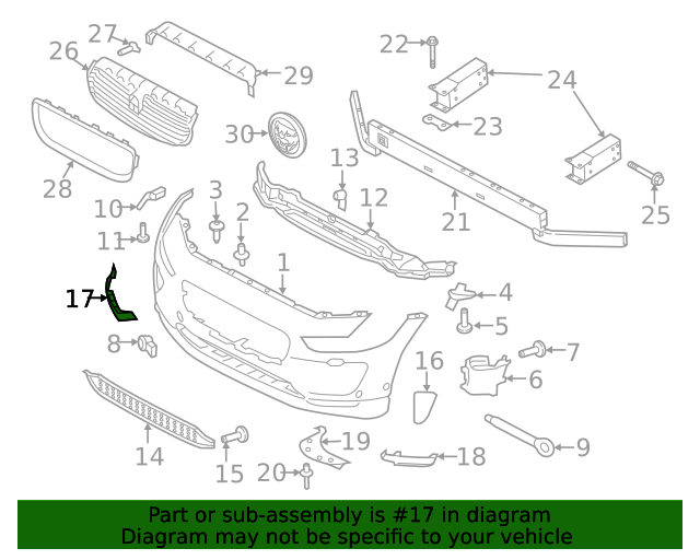 2019-2023 Jaguar I-Pace Bumper Trim T4N23302 | OEM Parts Online