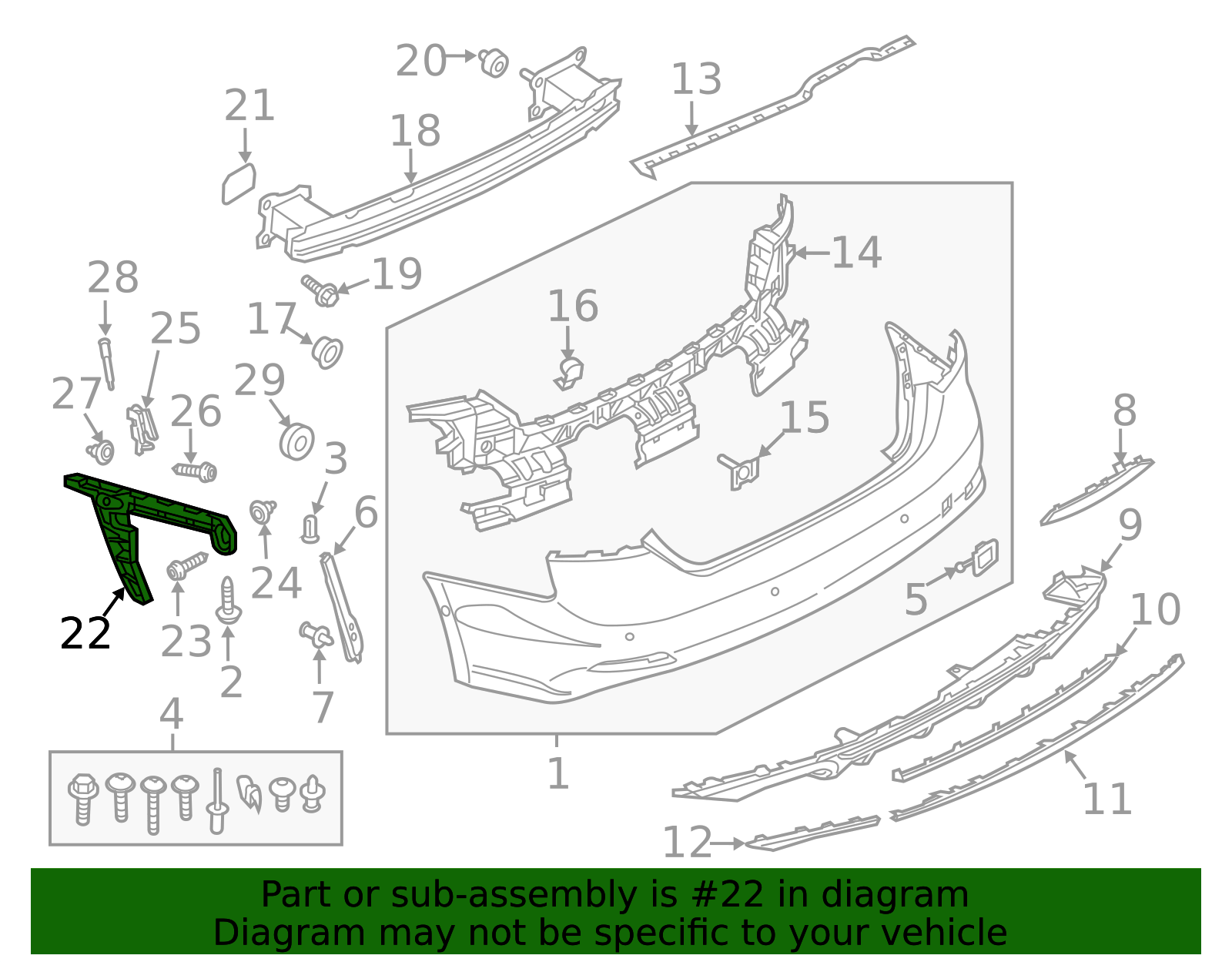 8W6-807-453 - Bumper Cover Support Rail 2018-2019 Audi | AutoNation Parts
