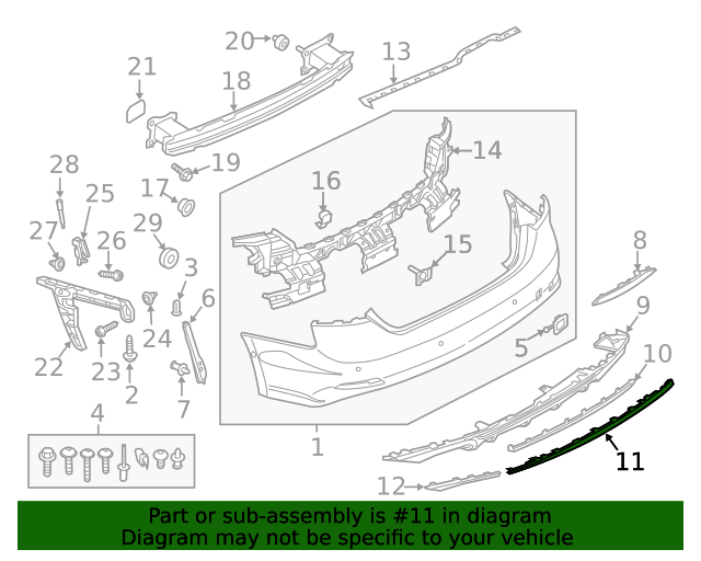 Genuine Audi 8W6-853-551-3Q7 | Center Molding | FREE Shipping on Most ...