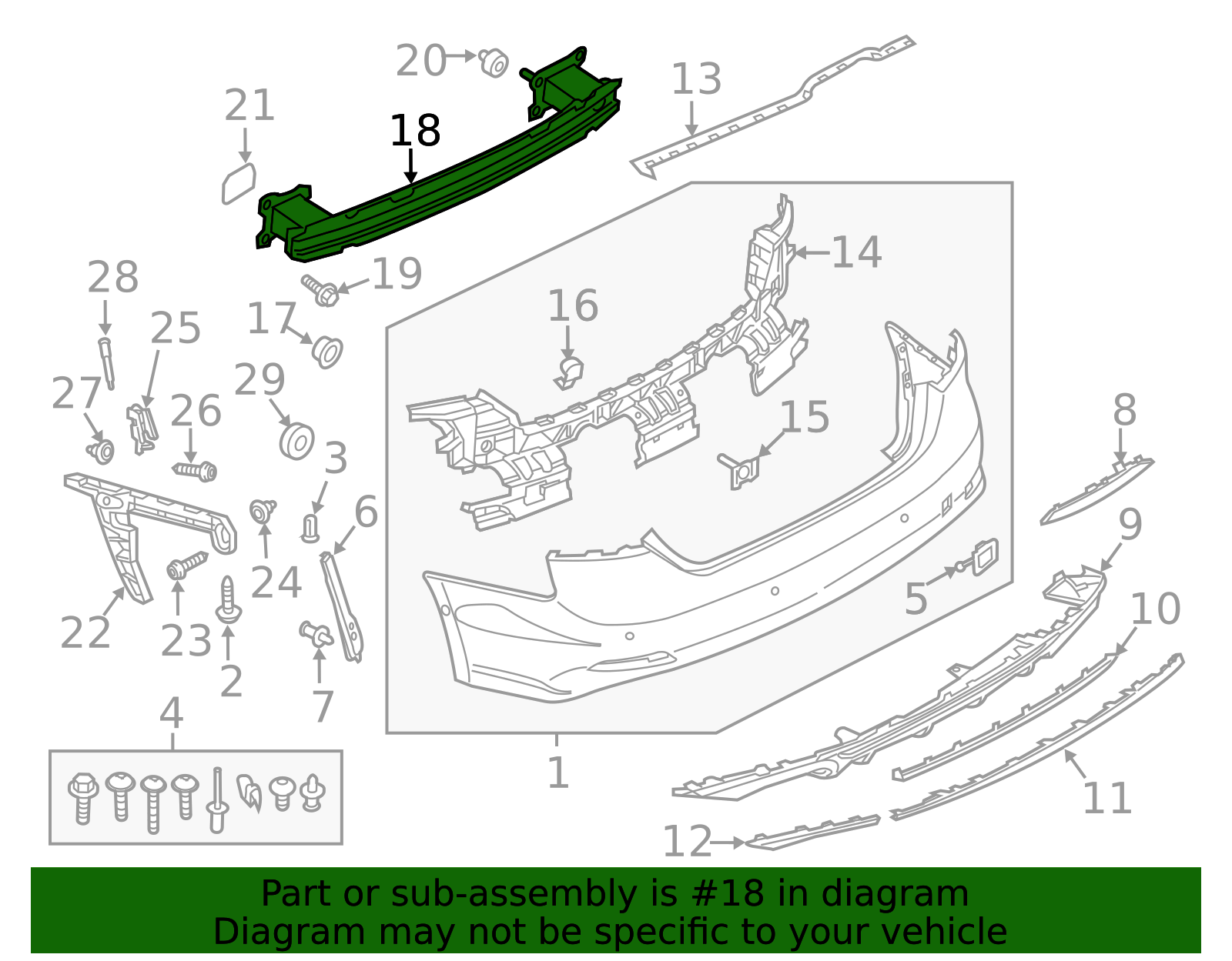 2018-2019 Audi Impact Bar 8W0-807-309-F | Audi USA Parts