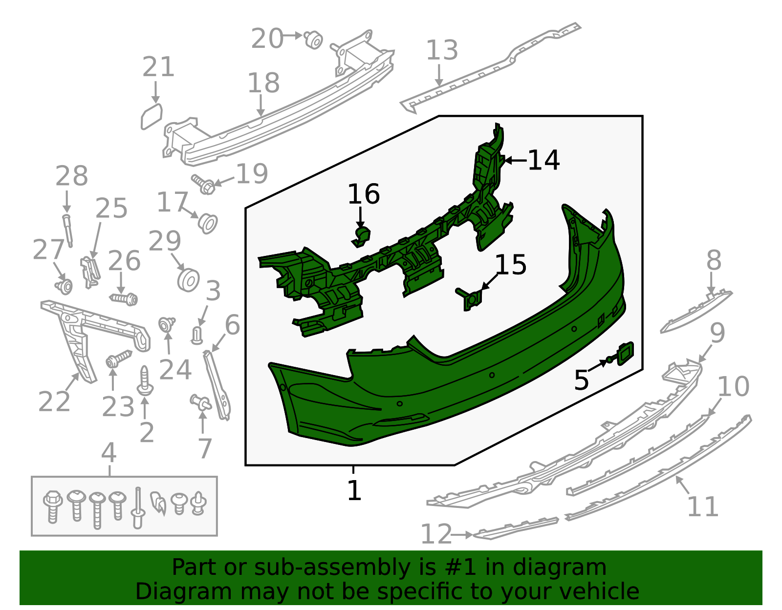 2018-2019 Audi Bumper Cover 8W6-807-067-AA-GRU | Audi USA Parts