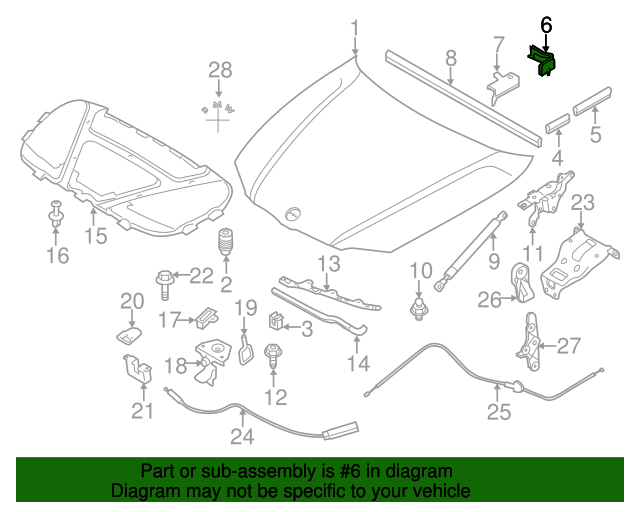 51-76-7-140-586 - Hood Seal 2008-2013 BMW | AutoNationParts.com