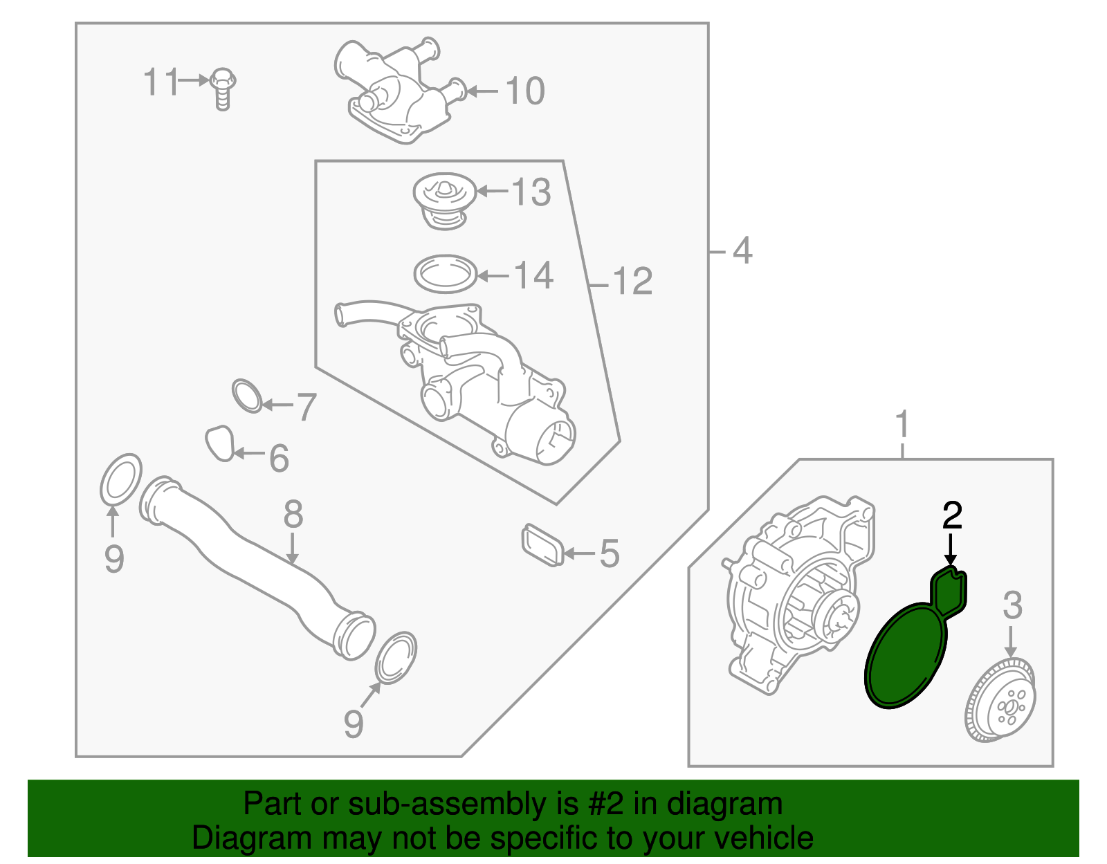 Genuine Water Pump Gasket for 2003-2011 Saab | Part# 24439799 | Over 30 ...