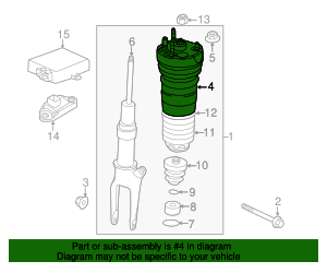 2014-2016 Porsche Panamera Air Spring 970-343-152-38 | OEM Parts Online