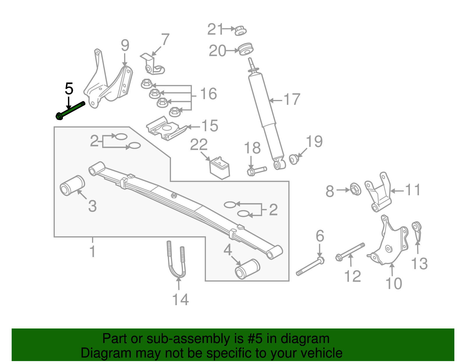 2008-2025 Ford Leaf Spring Front Bolt W713561-S439 | QuirkParts