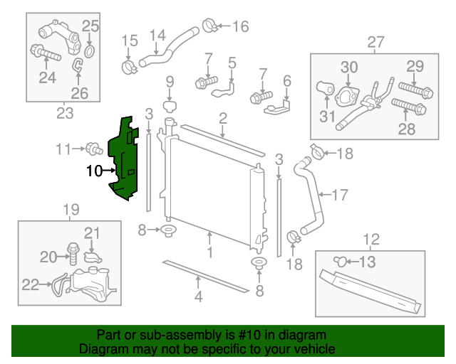 2013-2017 Buick Enclave Radiator Air Baffle (Side) 23130104 GM ...