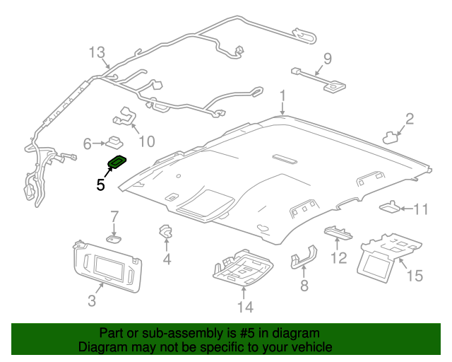 2010-2023 GM Sunroof Shade Retainer 13502787 GM | GMPartsDirect.com
