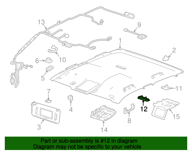 2014-2020 GM Dome Lamp Assembly 84398398 | GM Parts Center