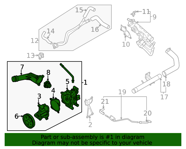 2021-2023 Genesis Water Pump Assembly 25100-2T010 | OEM Parts Online