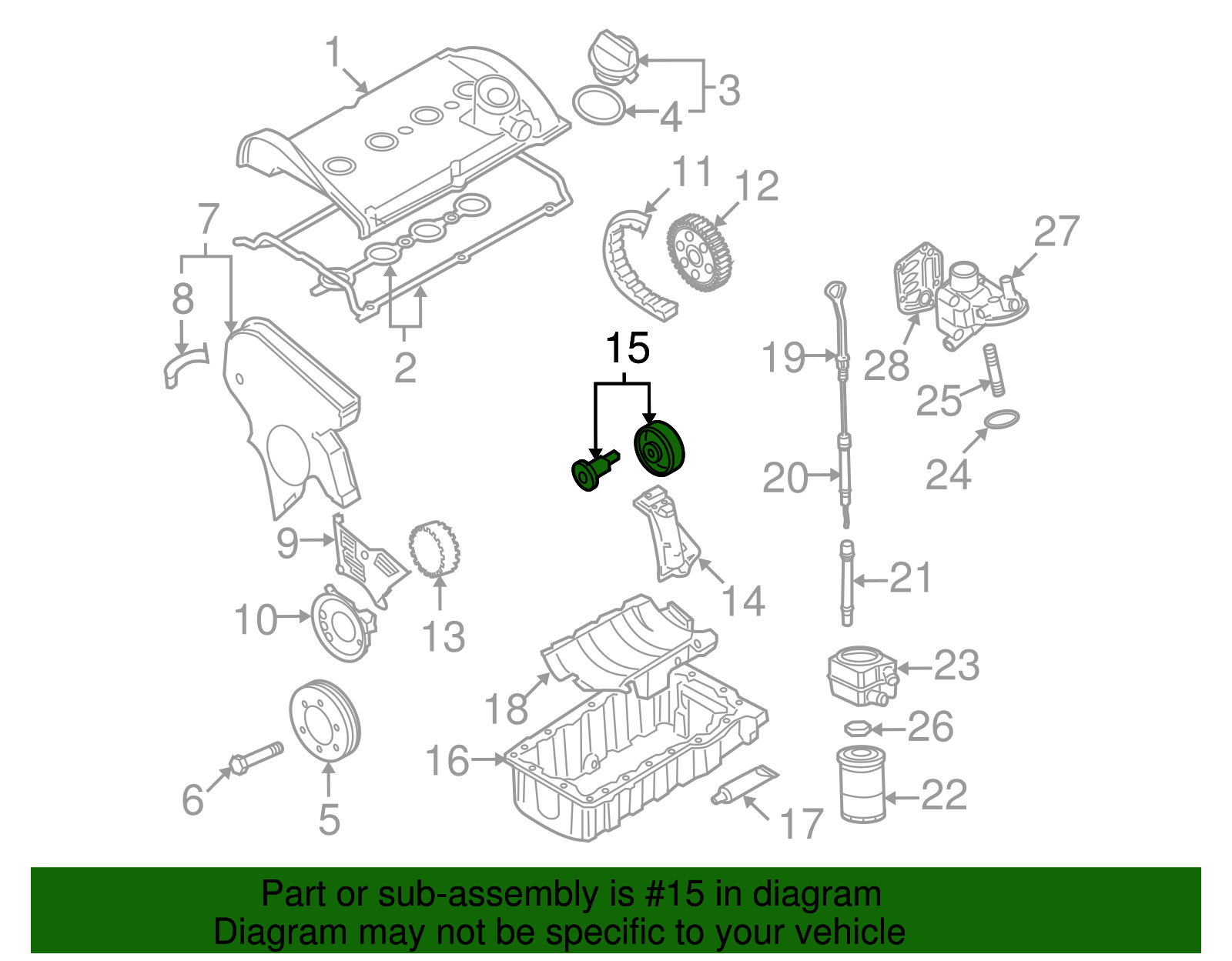 2000-2006 Volkswagen Engine Timing Belt Tensioner Pulley 06B-109-243-F ...