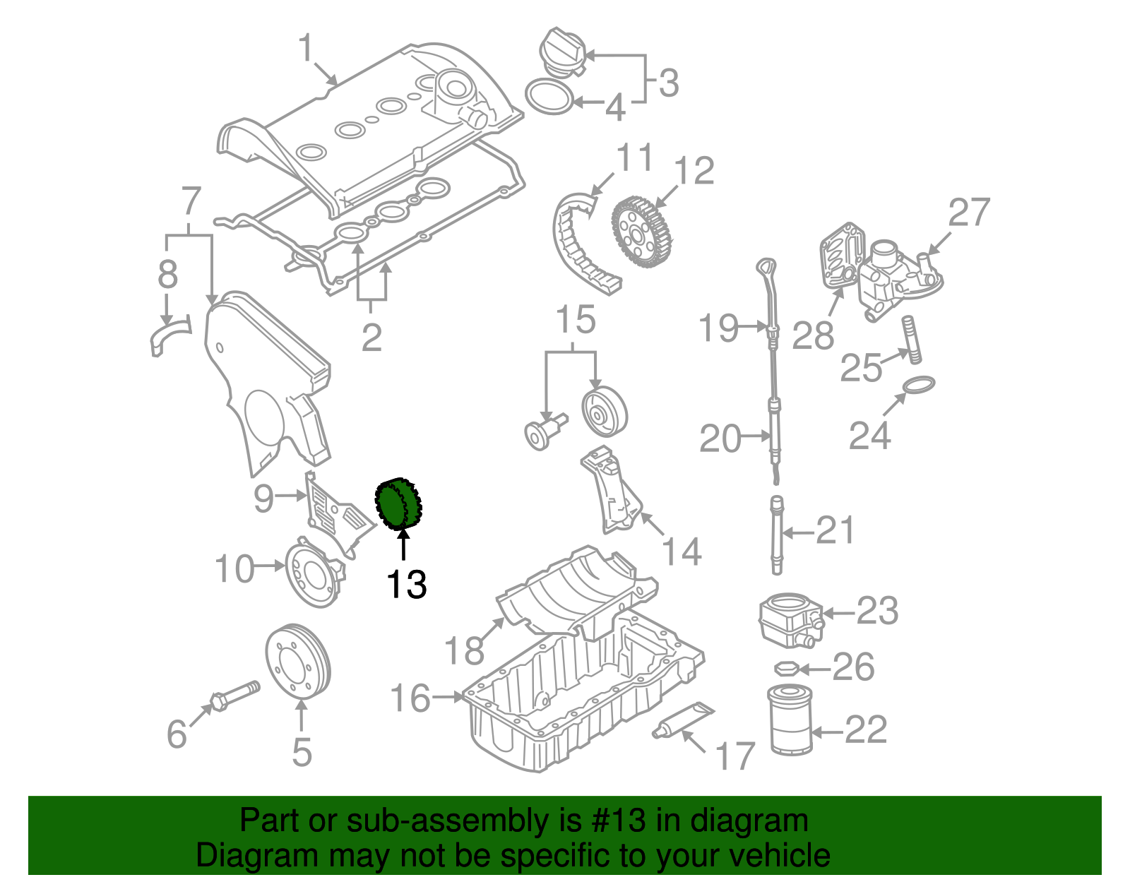 1998-2015 Volkswagen Crankshaft Gear 06A-105-263-E | OEM VW Parts Haus