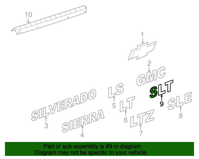 22829422 - Tailgate Bowtie Logo 2007-2014 GM | GM Wholesale Direct