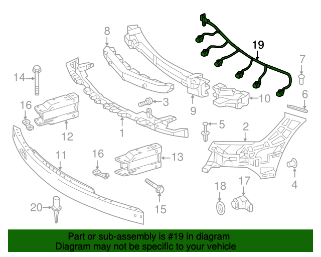 218-540-59-05 - Park Sensor Harness 2012-2014 Mercedes-Benz | Mercedes ...