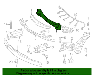 218-885-03-37 - Bumper Impact Absorber 2012-2014 Mercedes-Benz ...