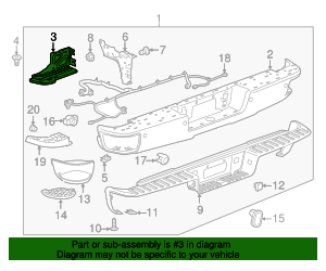 2014-2019 GM Driver Side Rear Bumper Impact Bar Brace 23108148 GM ...