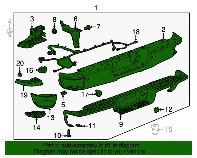 2017-2020 GM Bumper Assembly 84077957 | TascaParts.com