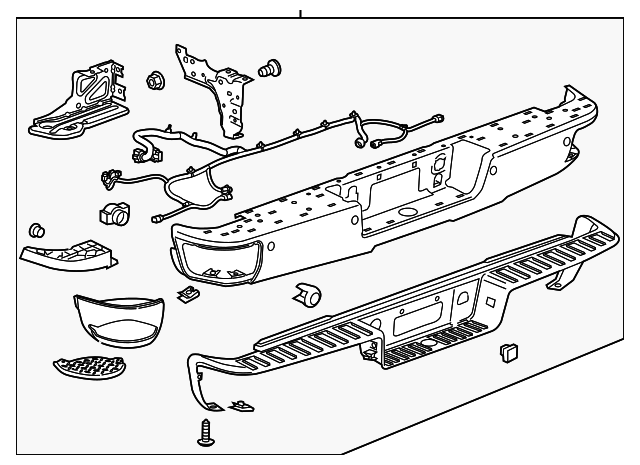 2017-2019 GM Bright Chrome Rear Bumper Impact Bar 84077957 | QuirkParts