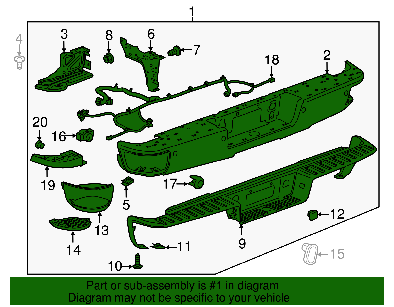 84077955 - Bright Chrome Rear Bumper Impact Bar 2017-2019 GM | GMPartsNow
