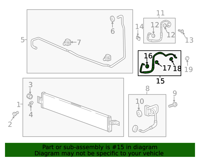 2018-2021 GM Automatic Transmission Fluid Cooler Outlet Line 84335376 ...