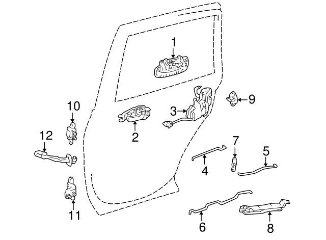 69240-12150-B5 - Exterior Door Handle - 1998 Toyota RAV4 | OEM Genuine ...