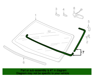 2003-2008 Honda Pilot Rubber Set, Front Windshield Dam 04731-S3V-010 ...
