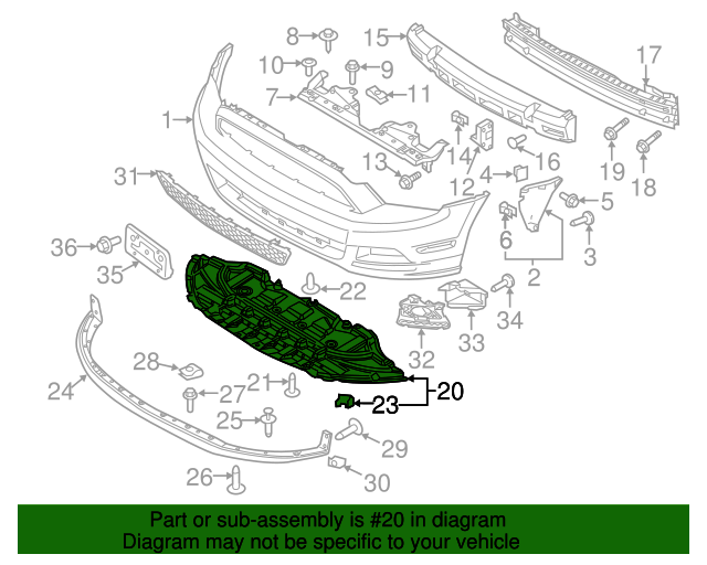 Ford DR3Z-17626-B - Lower Shield - 2013-2014 Ford Mustang | OEM Ford ...