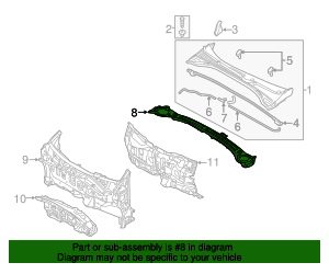 2018-2020 Hyundai Elantra GT Cowl Panel 66700-G3000 | QuirkParts
