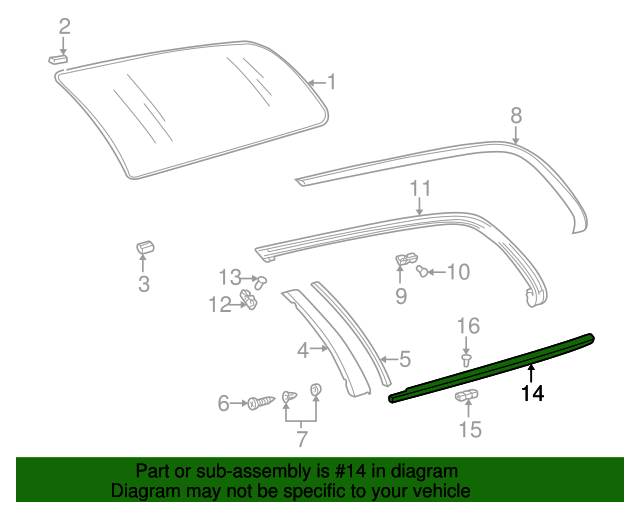 1997-2003 Mercedes-Benz Trim Strip 210-690-22-80 | Mercedes-Benz Parts