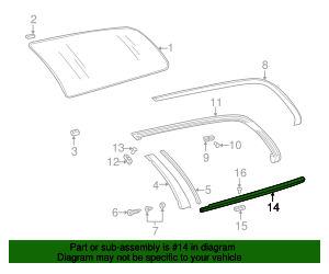 1997-2003 Mercedes-Benz Trim Strip 210-690-22-80 | Mercedes-Benz Parts