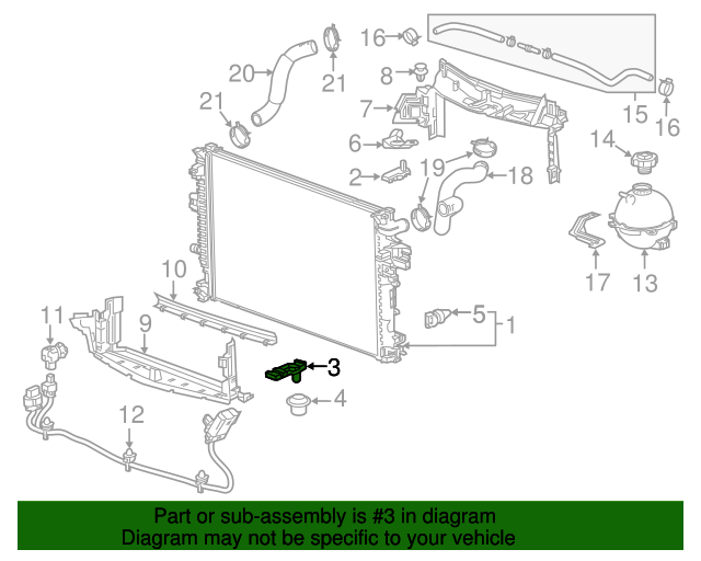 2016-2022 GM Radiator Mount Bracket 23336309 | TascaParts.com