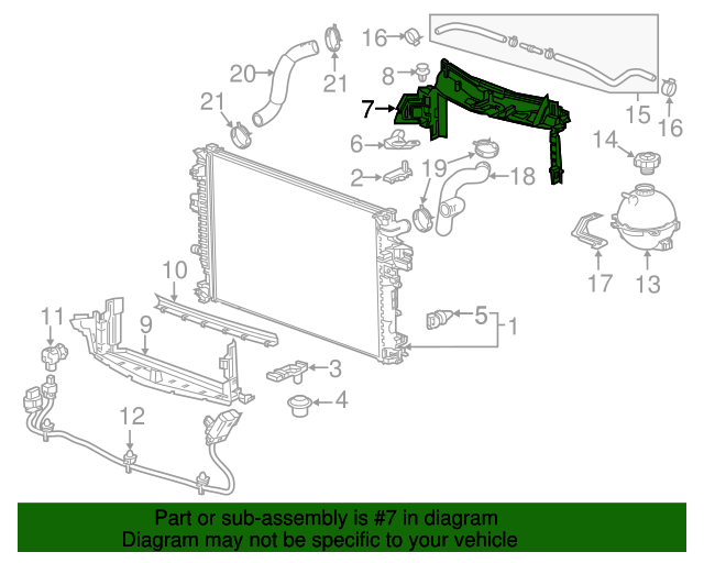 2019-2022 Chevrolet Malibu Radiator Air Upper Deflector 84075637 GM ...
