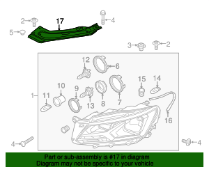 561-805-931-C - Headlight Bracket 2016-2019 Volkswagen Passat ...