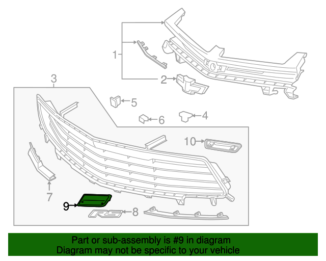 2016-2018 Chevrolet Camaro Front Grille Emblem Bracket 23505806 ...