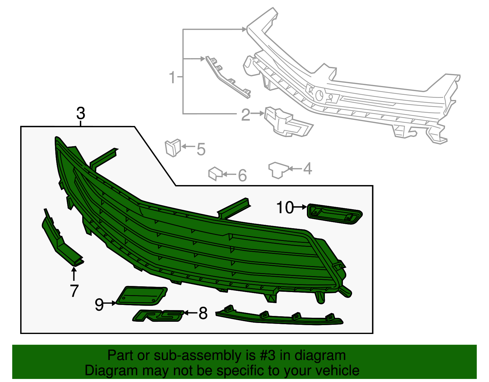 2016-2018 Chevrolet Camaro Front Lower Grille 84102026 GM ...