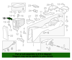 83405-T5R-A21ZA - Garnish Box *NH900L* (Acc) (Deep Black) - 2017-2020 ...