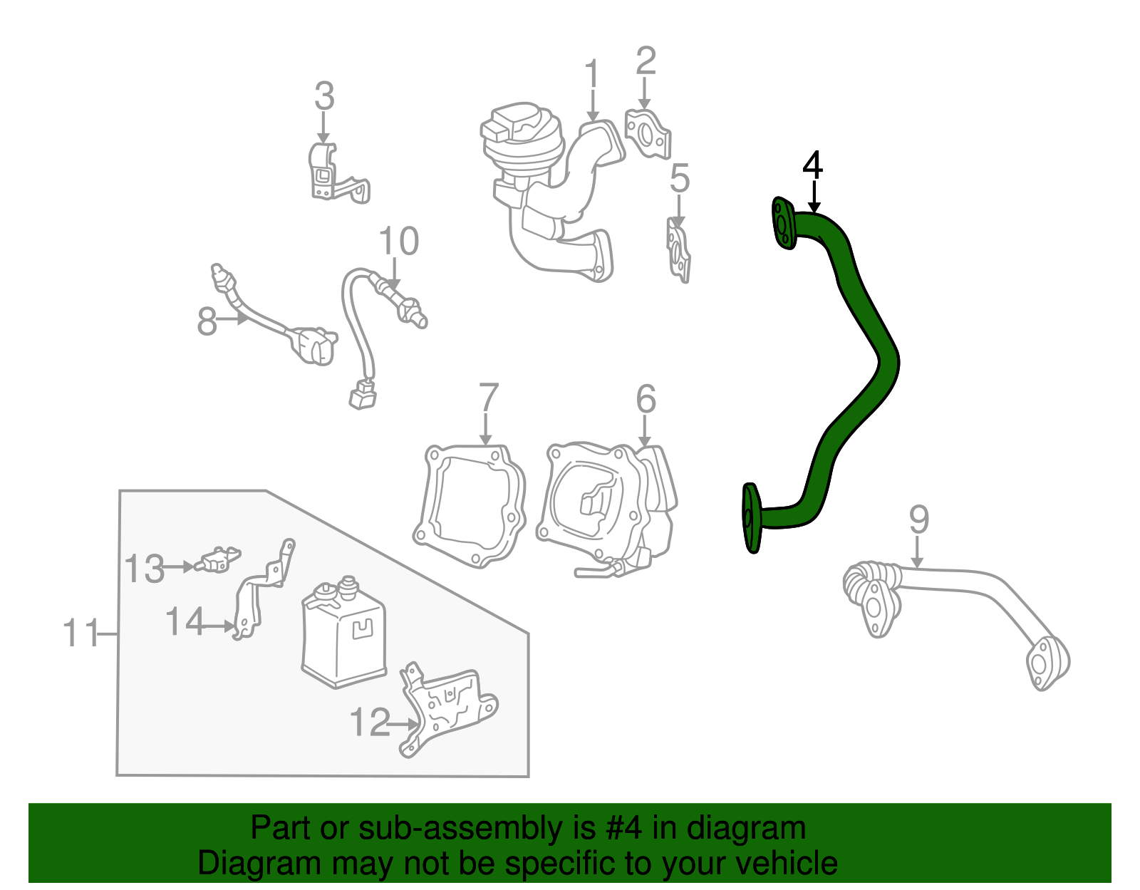 1994-2003 Toyota Egr Pipe 25612-20010 | Toyota Parts Center