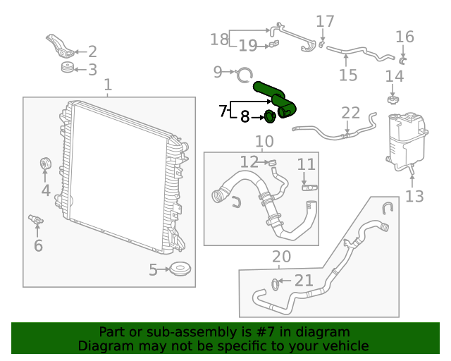 2020-2024 GM Radiator Inlet Hose 85122989 GM | GMPartsDirect.com