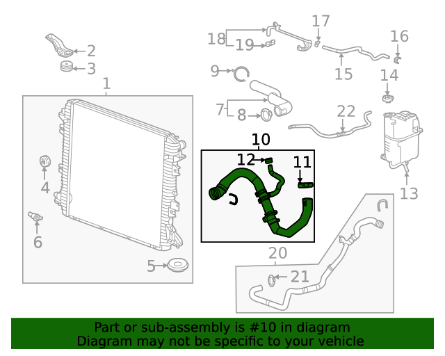 Radiator Outlet Hose 85119169 | TascaParts.com