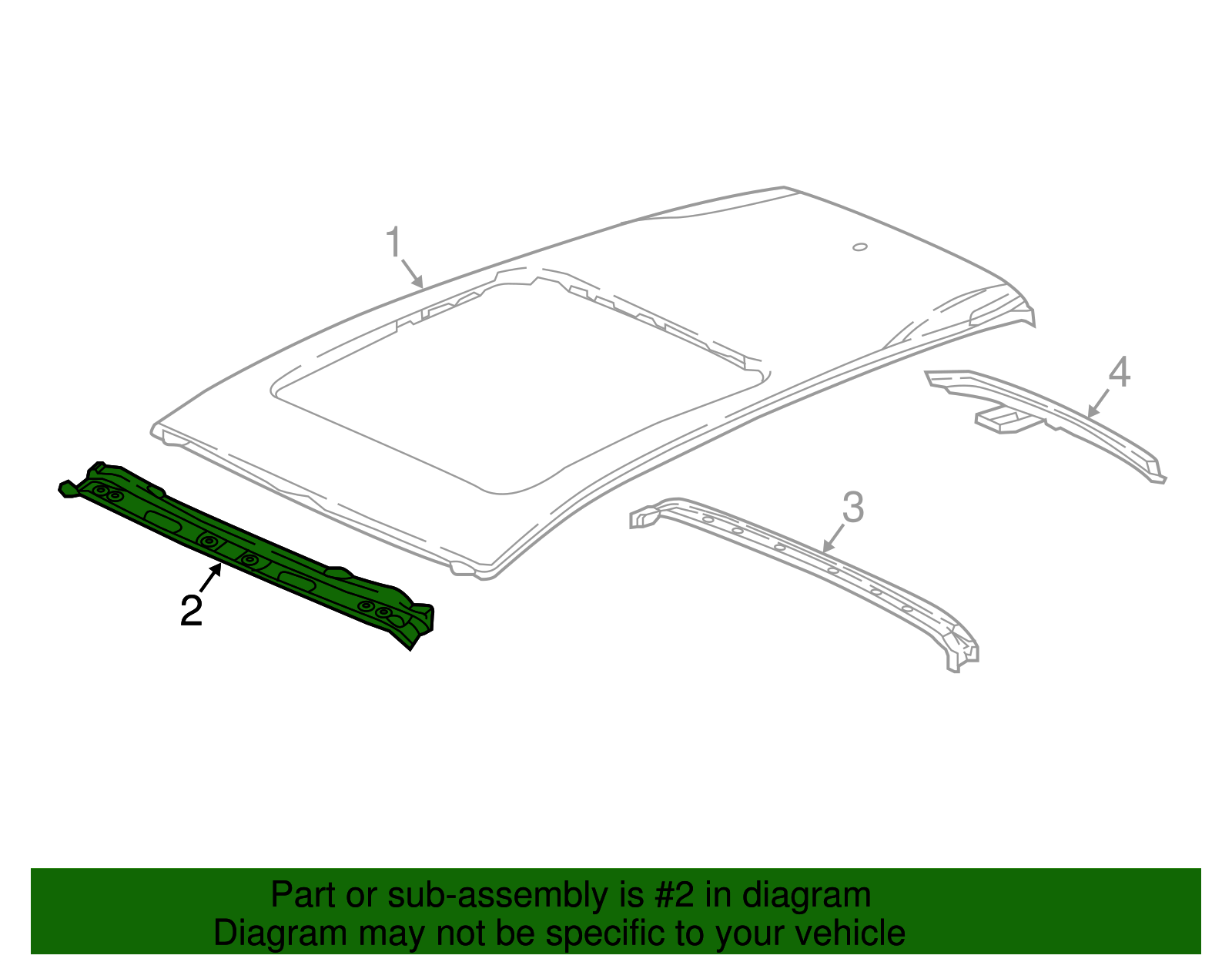 62121-TLA-A01ZZ - 2017-2022 Honda CR-V - Rail Front Roof | Genuine ...