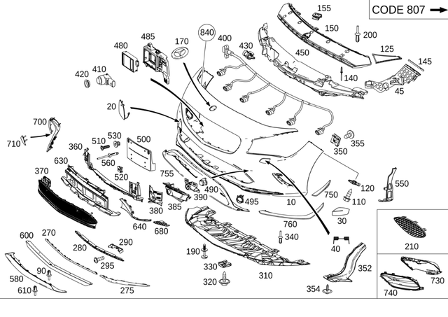 2014-2021 Mercedes-Benz Mounting Rail 117-885-74-00 | Mercedes-Benz Parts