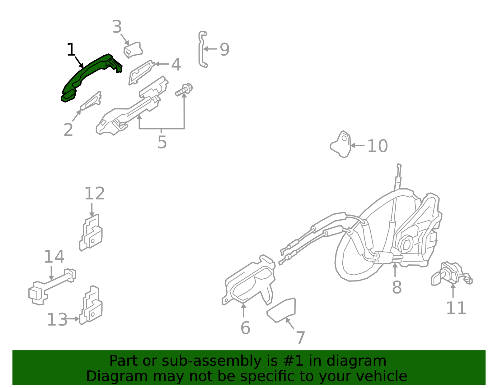 2019-2025 Nissan Altima Handle, Outside 80640-6CA1B | Nissan Parts Central