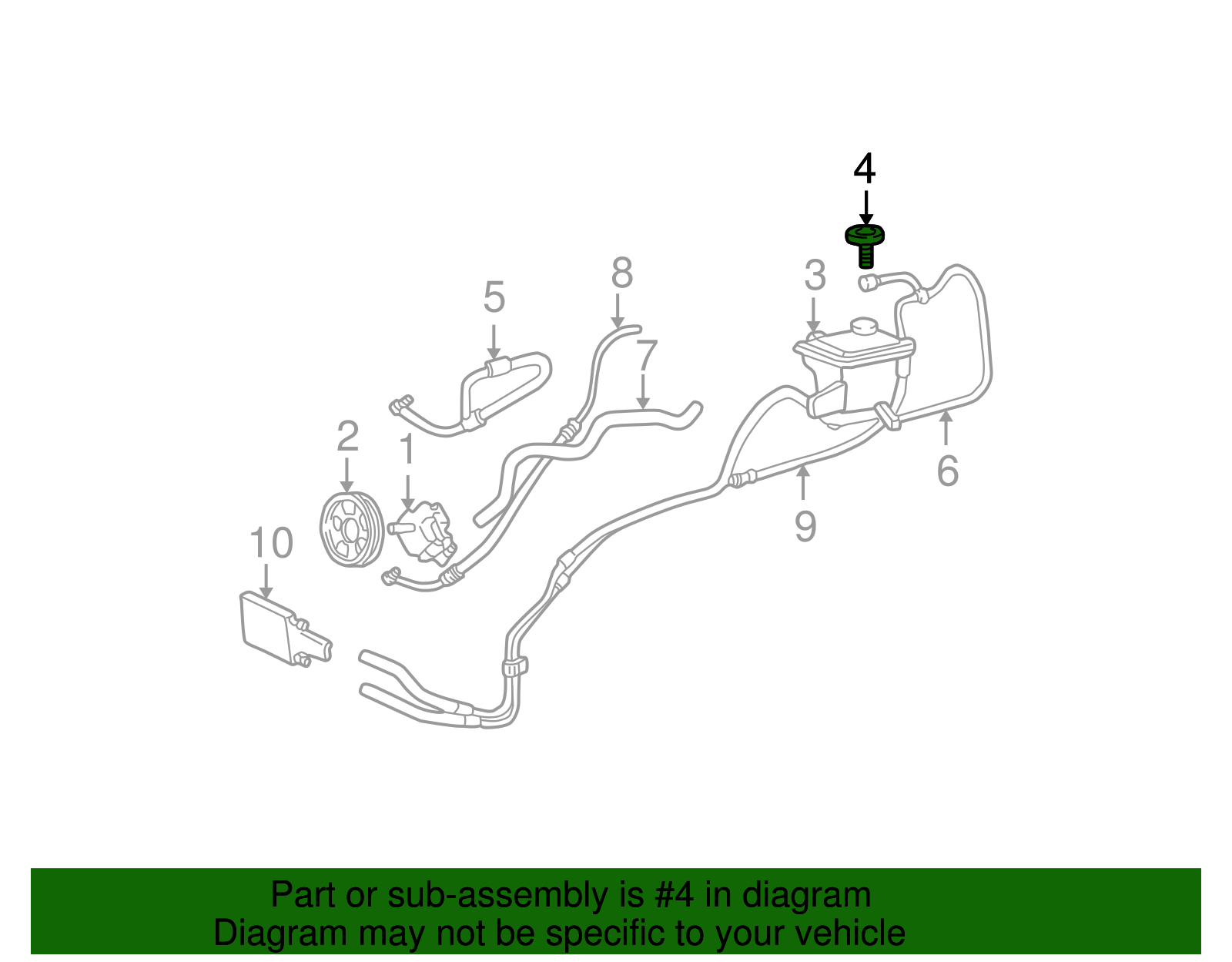 F7UZ-3A006-AA - Power Steering Reservoir Cap 1997-2010 Ford | Ford ...