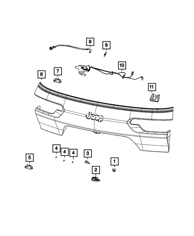 2021-2022 Jeep Grand Cherokee L License Lamp Applique 7GR43TZZAA ...