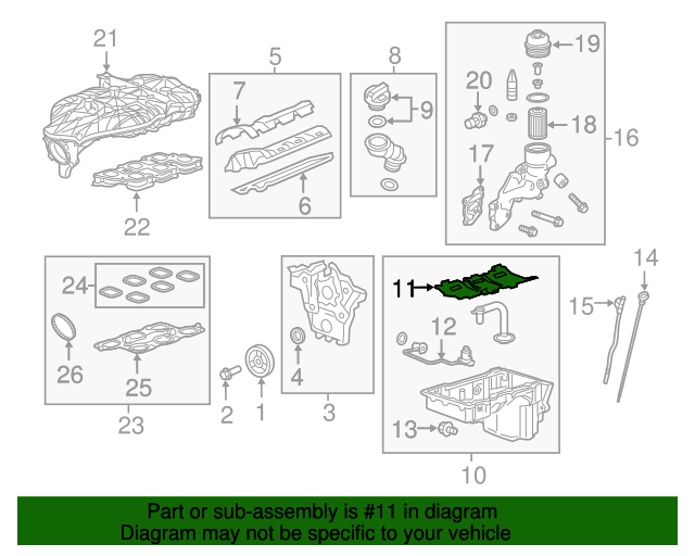 12641014 - Engine Crankshaft Oil Deflector 2008-2016 GM ...