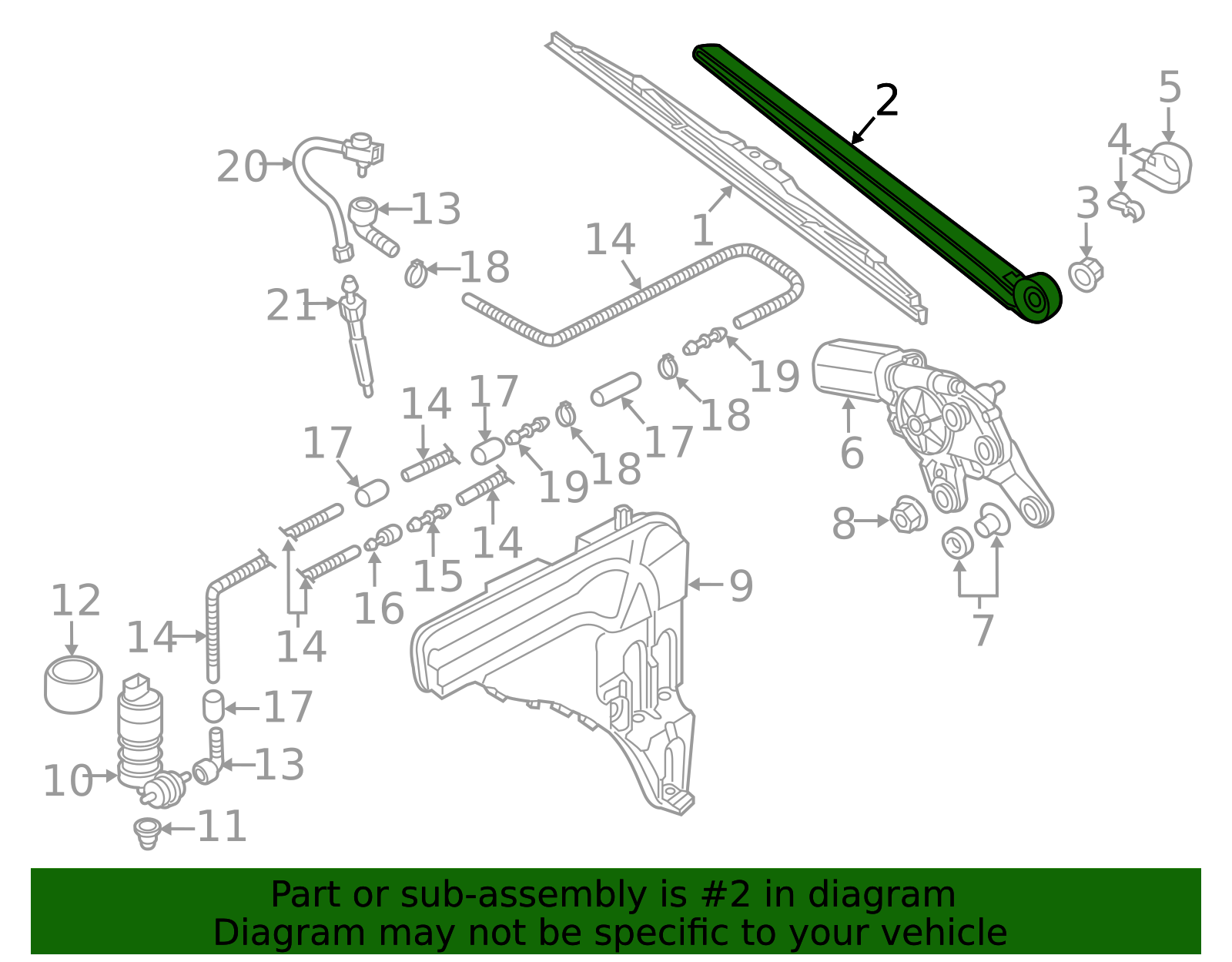 2019-2025 Audi Back Glass Wiper Arm 4K9-955-407-B-1P9 | Audi OEM Parts Guy